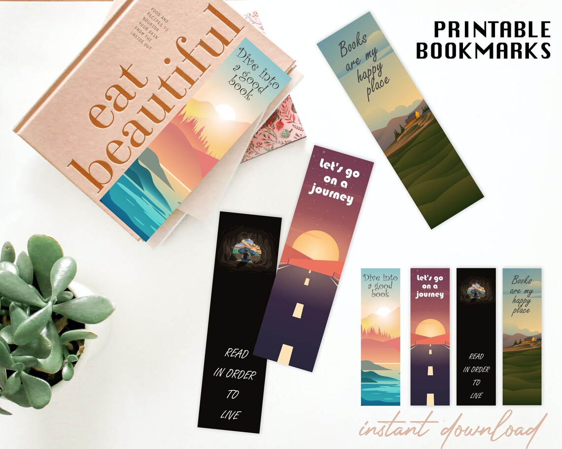 Printable Bookmarks Template Printable Bookmarks Set - Etsy