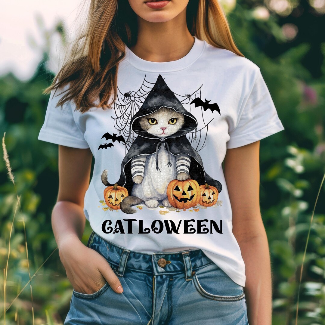 Catloween Png, Halloween Cat Png, Funny Halloween Png, Witch Cat ...