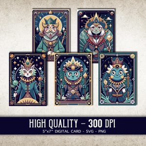 Funny Tarot Card Bundle, Tarot PNG SVG, Whimsical Digital Tarot Card ...