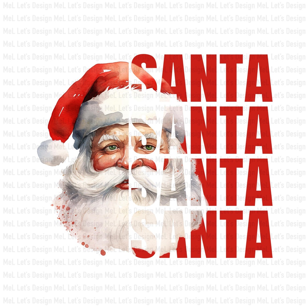 Retro Christmas Santa Word PNG, Vintage Merry Christmas Png, Santa ...