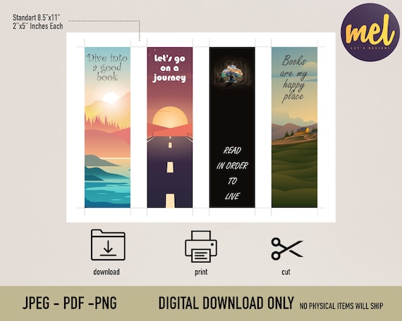 Printable Bookmarks Set of 4 Printable Bookmark Quotes | Etsy