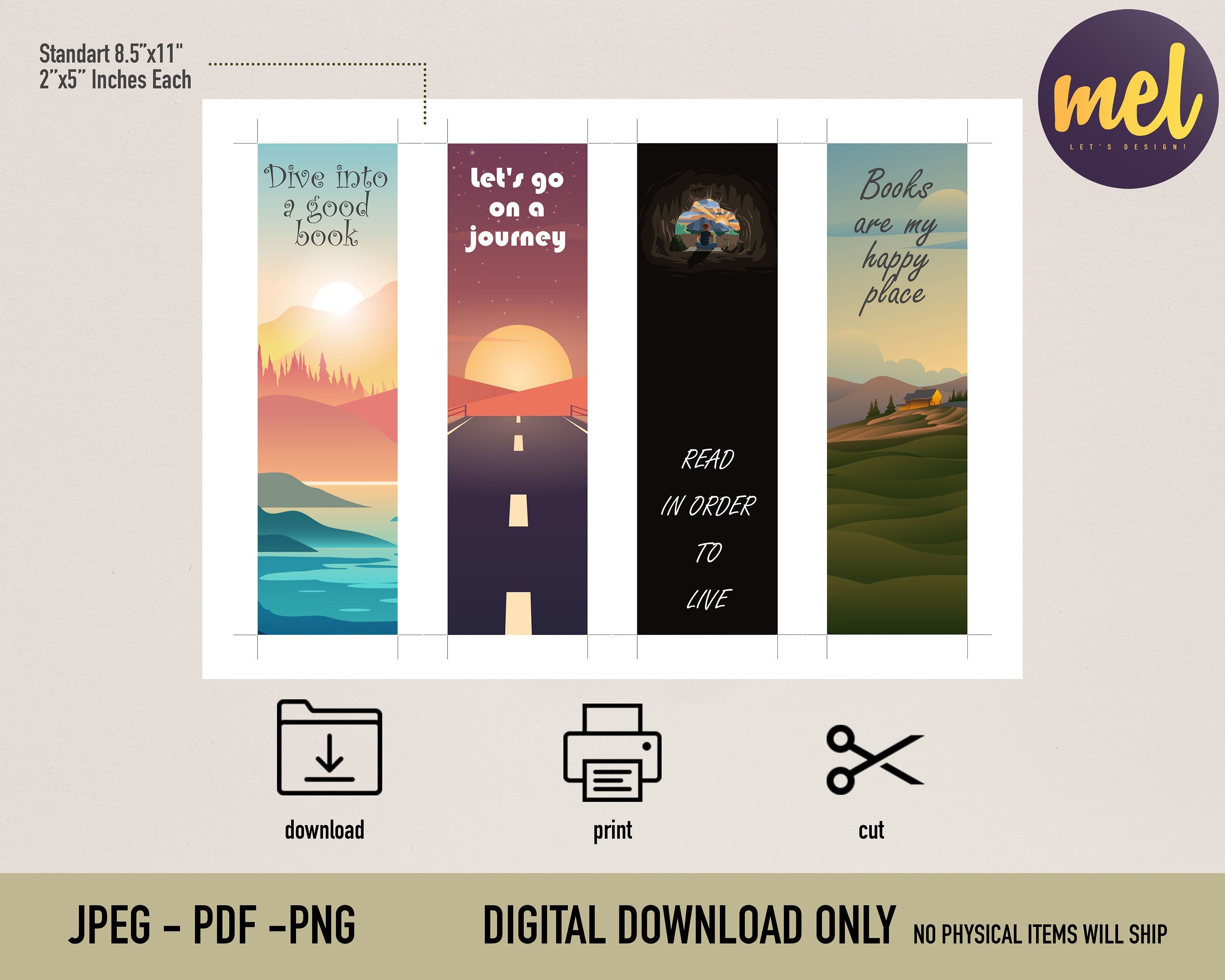 Printable Bookmarks Template Printable Bookmarks Set - Etsy