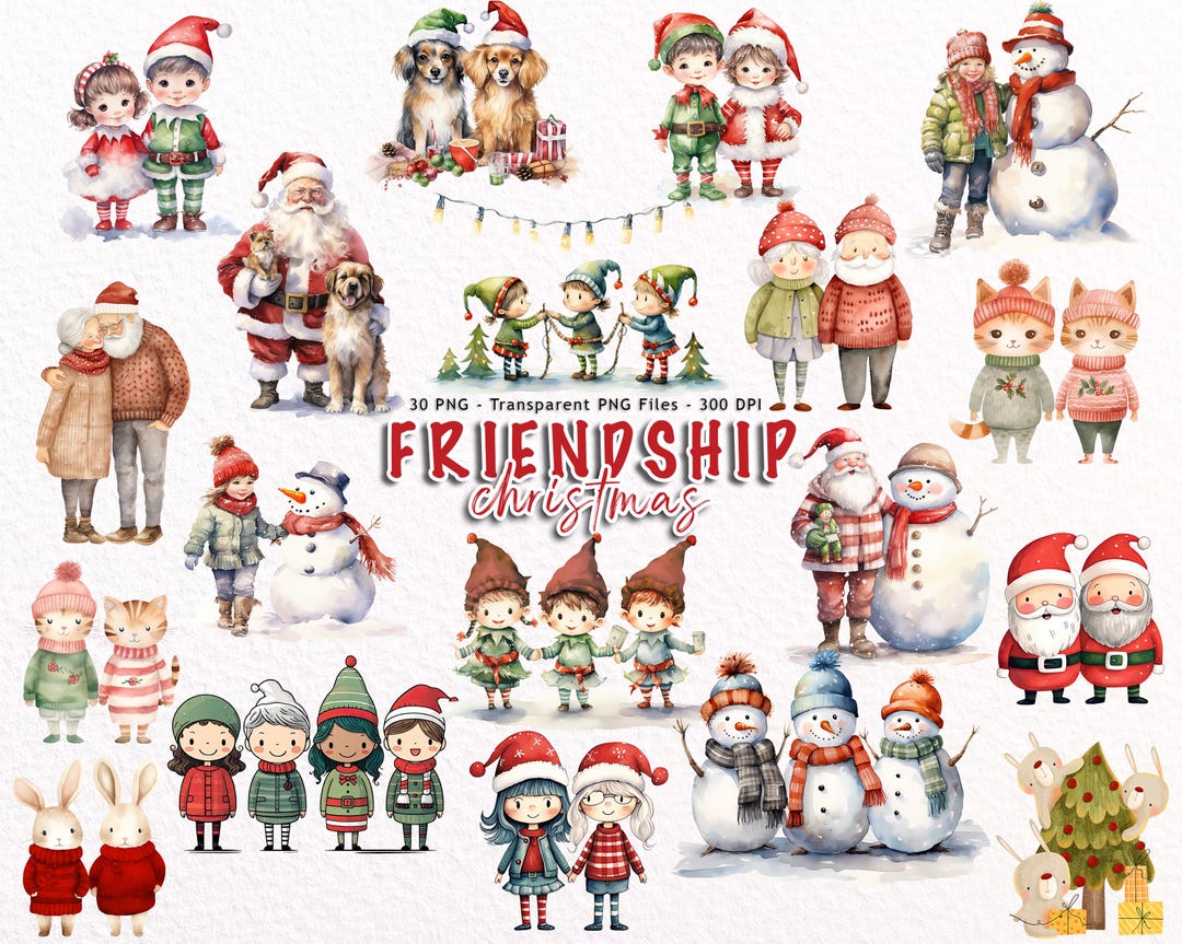 Christmas Best Friends Clipart, Christmas Friendship Png, Christmas ...