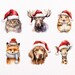 Christmas Woodland Animals Watercolor Clipart Png, Cute Woodland ...