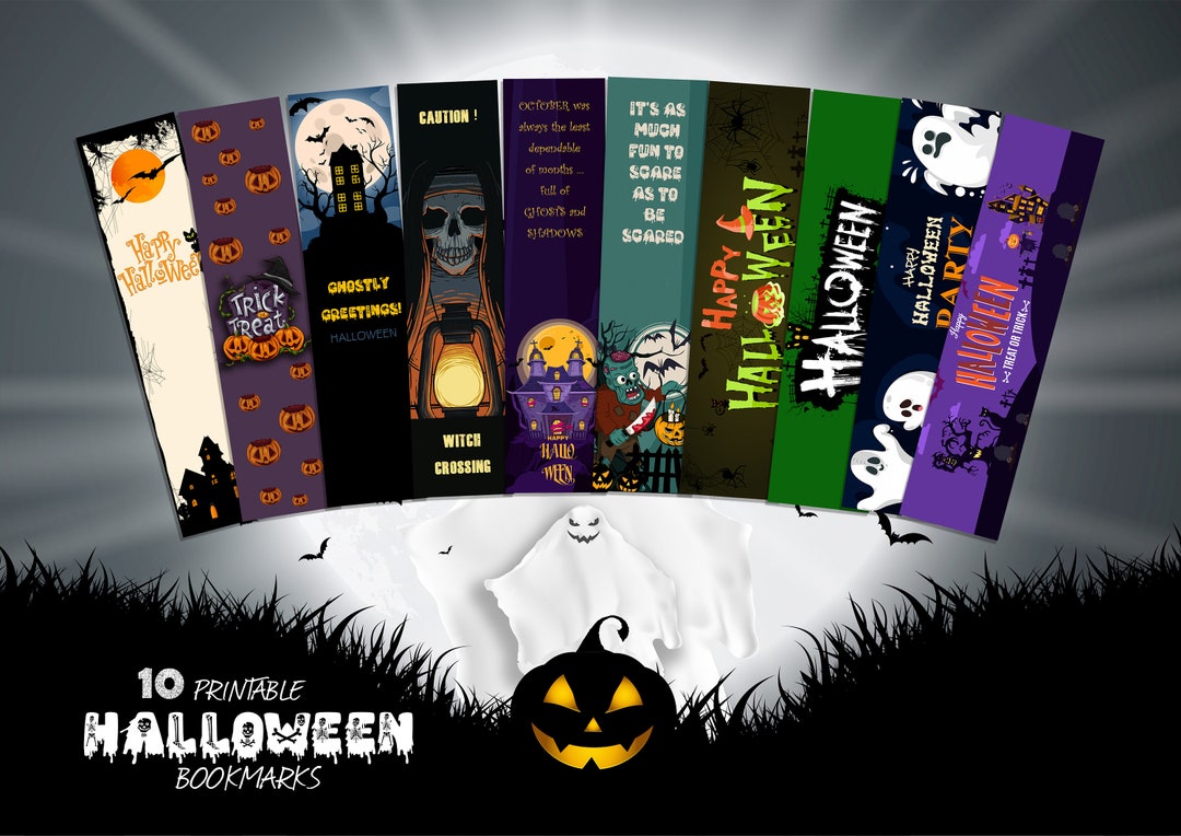 Halloween, Printable Bookmarks, Trick or Treat, Digital Bookmark ...