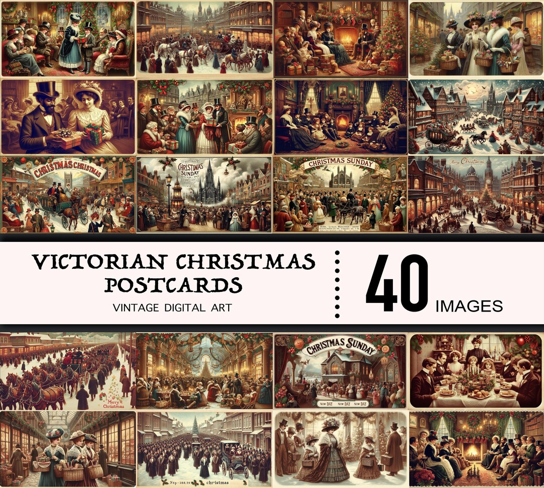 Vintage Victorian Christmas Postcards, Vintage Junk Journal Kit ...