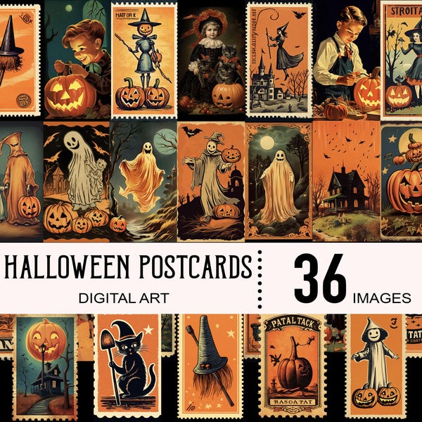 Halloween Postcard - Etsy