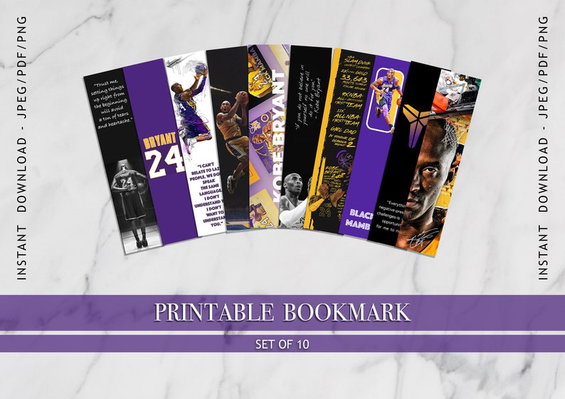 Black Mamba Mentality Bookmarks, Kobe Bryant, Basketball, NBA, Lakers ...