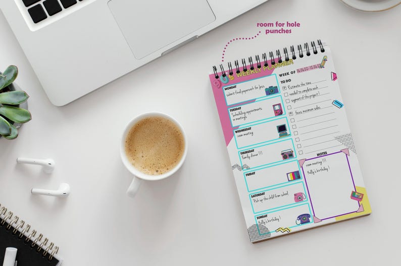 90s Vintage Planner, 90s Nostalgia Planner, Retro Daily Planner, Weekly ...
