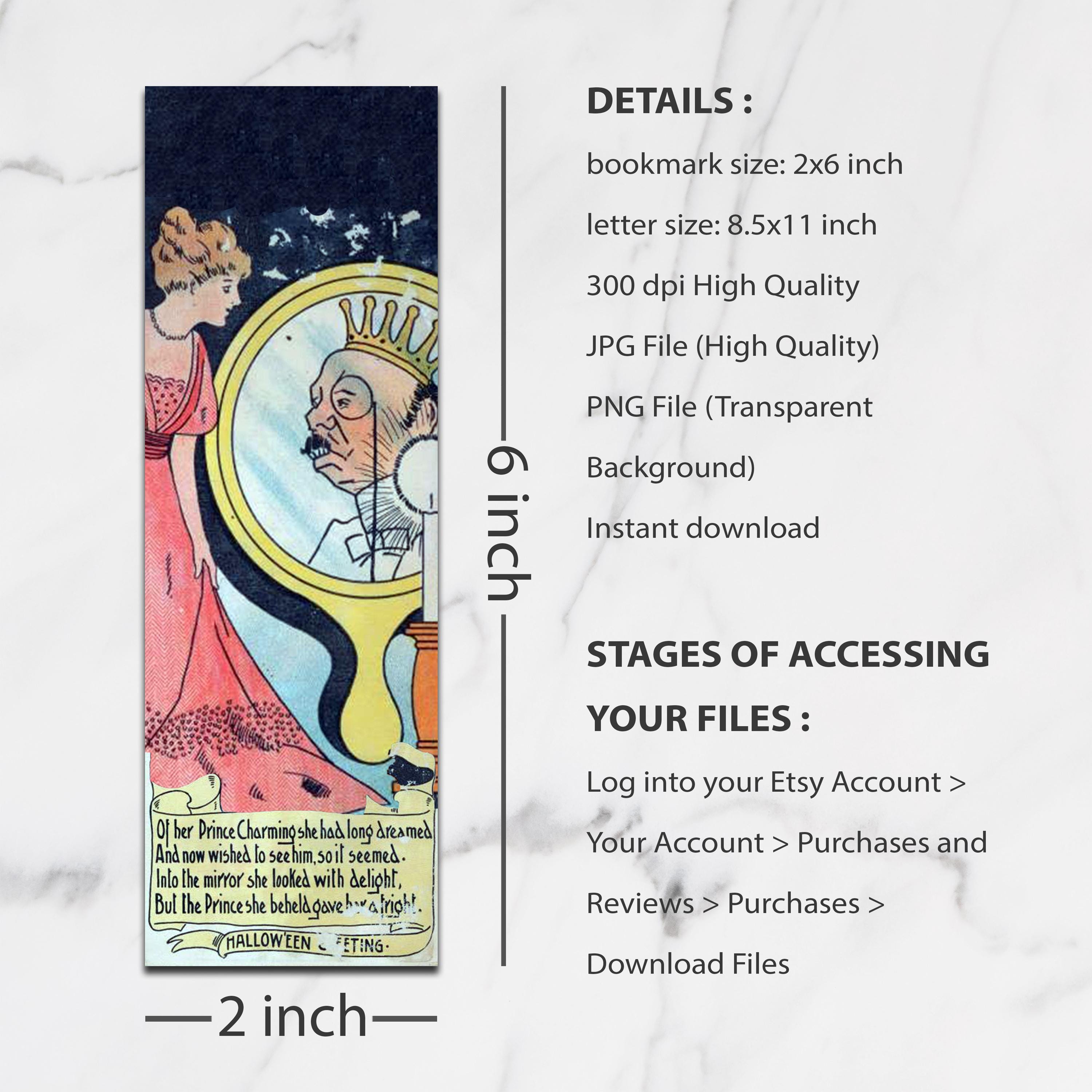 Vintage Halloween Printable Bookmarks, Book Lover Halloween, Digital ...