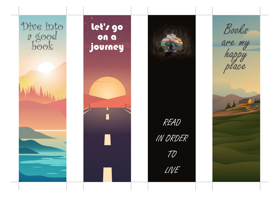 Printable Bookmarks Template Printable Bookmarks Set - Etsy