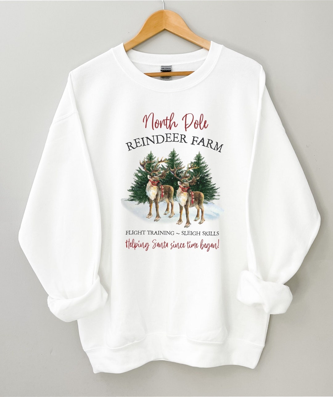 Reindeer Sweatshirt Retro Christmas Sweatshirt Christmas - Etsy