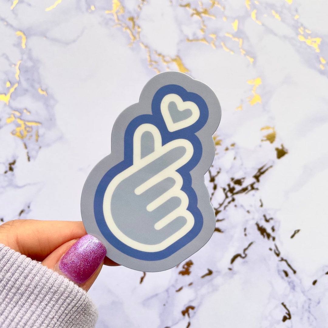 BTS Finger Heart Sticker - Korean Finger Heart Sticker - Etsy