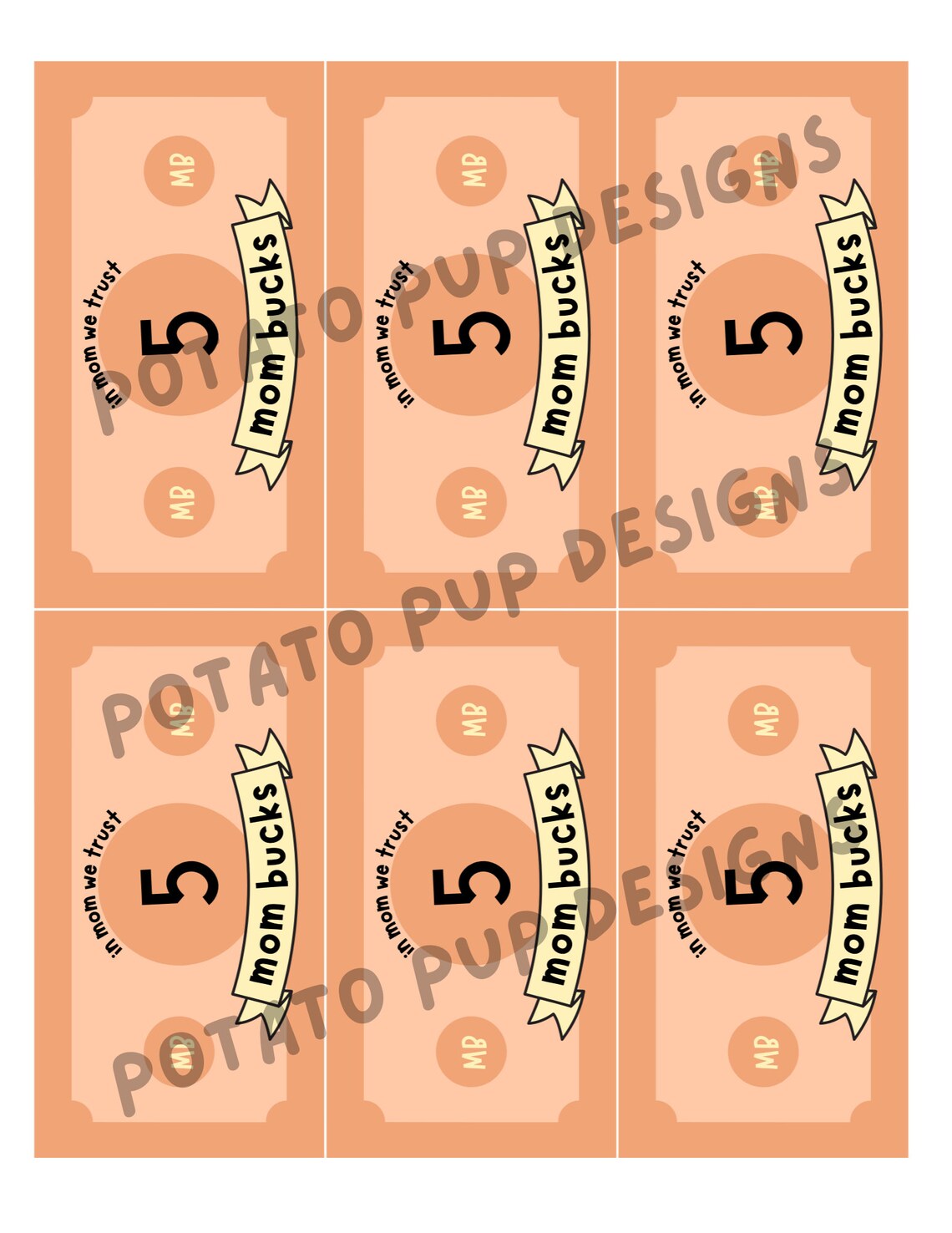 Mom Bucks Reward System, PRINTABLE INSTANT DOWNLOAD, 5 Sheets Reward ...