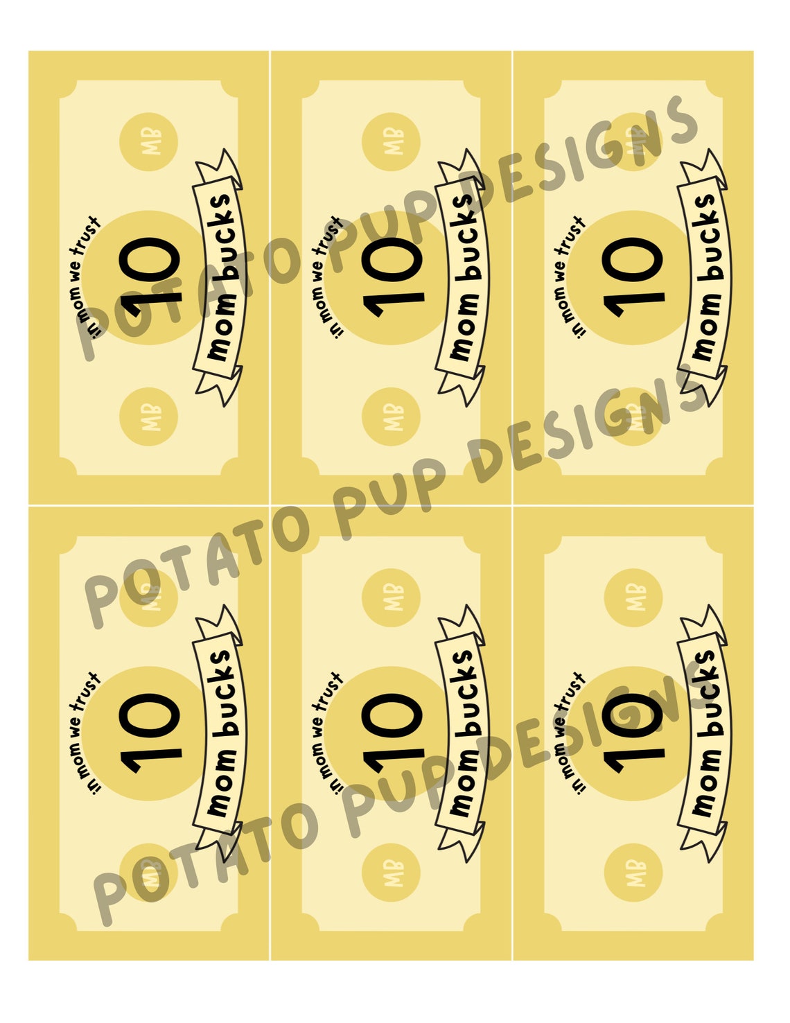 Mom Bucks Reward System, PRINTABLE INSTANT DOWNLOAD, 5 Sheets Reward ...