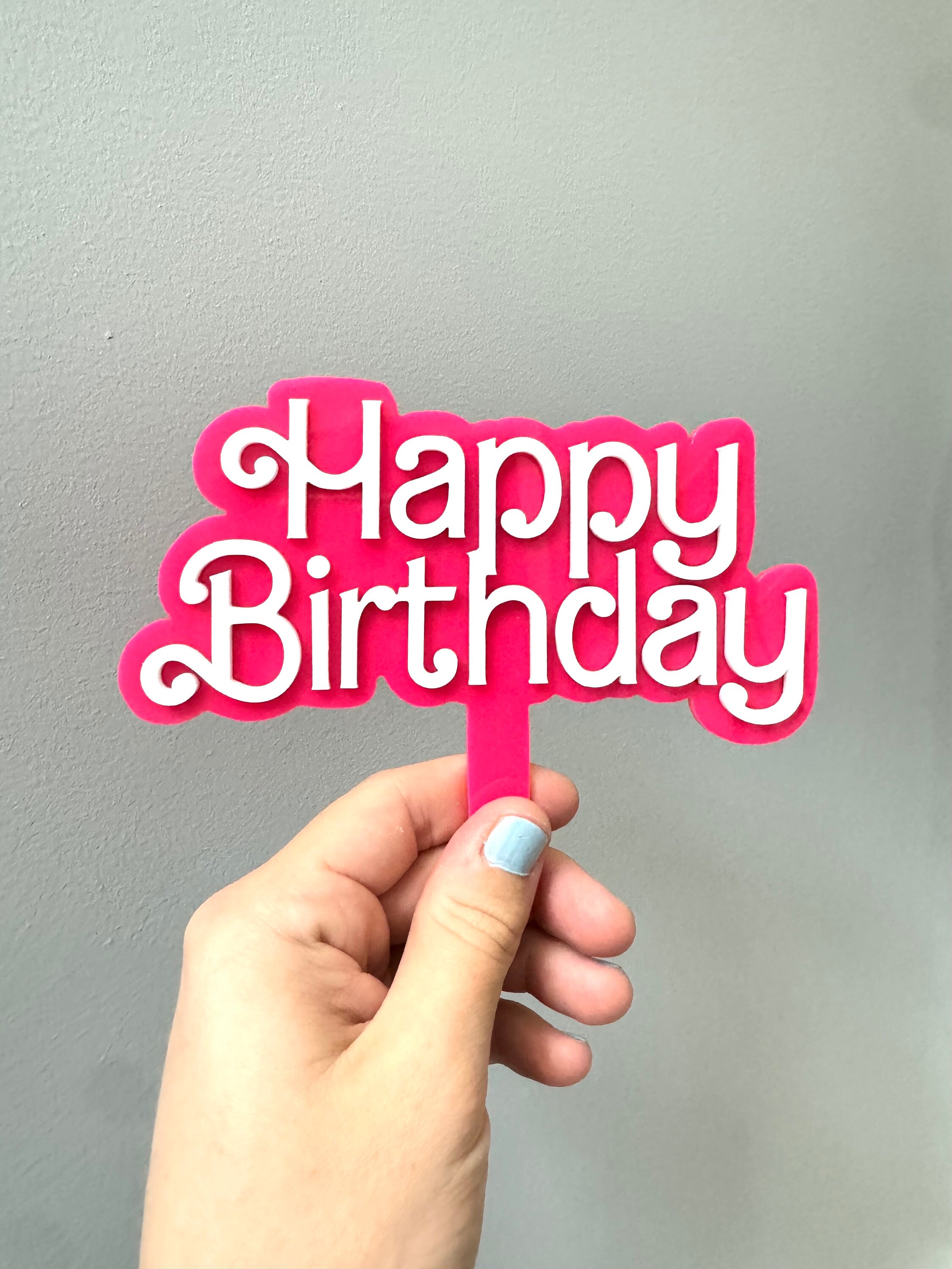 Barbie Personalized Birthday Name and Age Acrylic Cake Topper or Charm ...