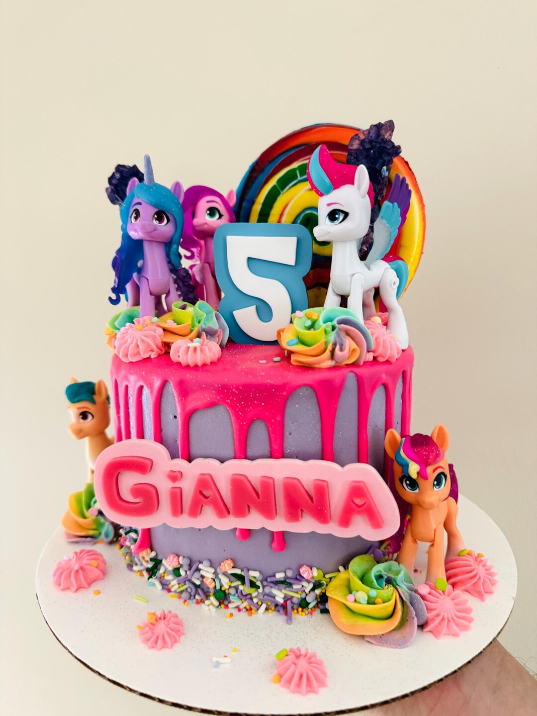My Little Pony Personalized Custom Birthday Name and Age Acrylic Cake ...