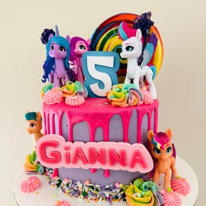 My Little Pony Personalized Custom Birthday Name and Age Acrylic Cake ...