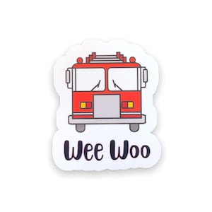 Wee Woo Firetruck Sticker - Etsy