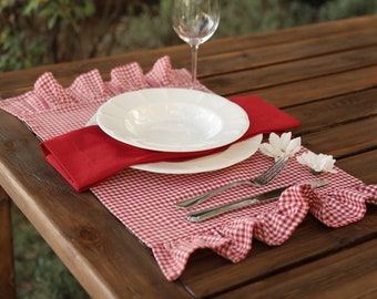 Red Gingham Placemats - Etsy