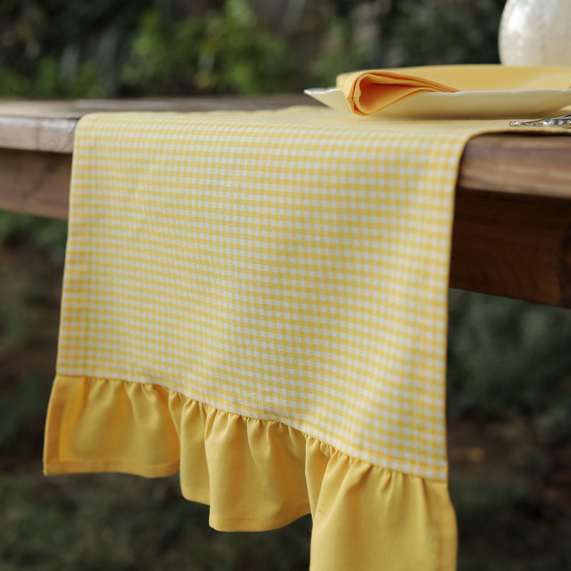 Ruffled Table Runner - Etsy