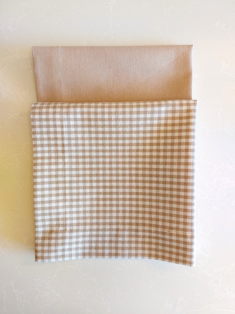 Beige Gingham Linen Napkins, Dining Table Decor, Farmhouse Decor, Water ...