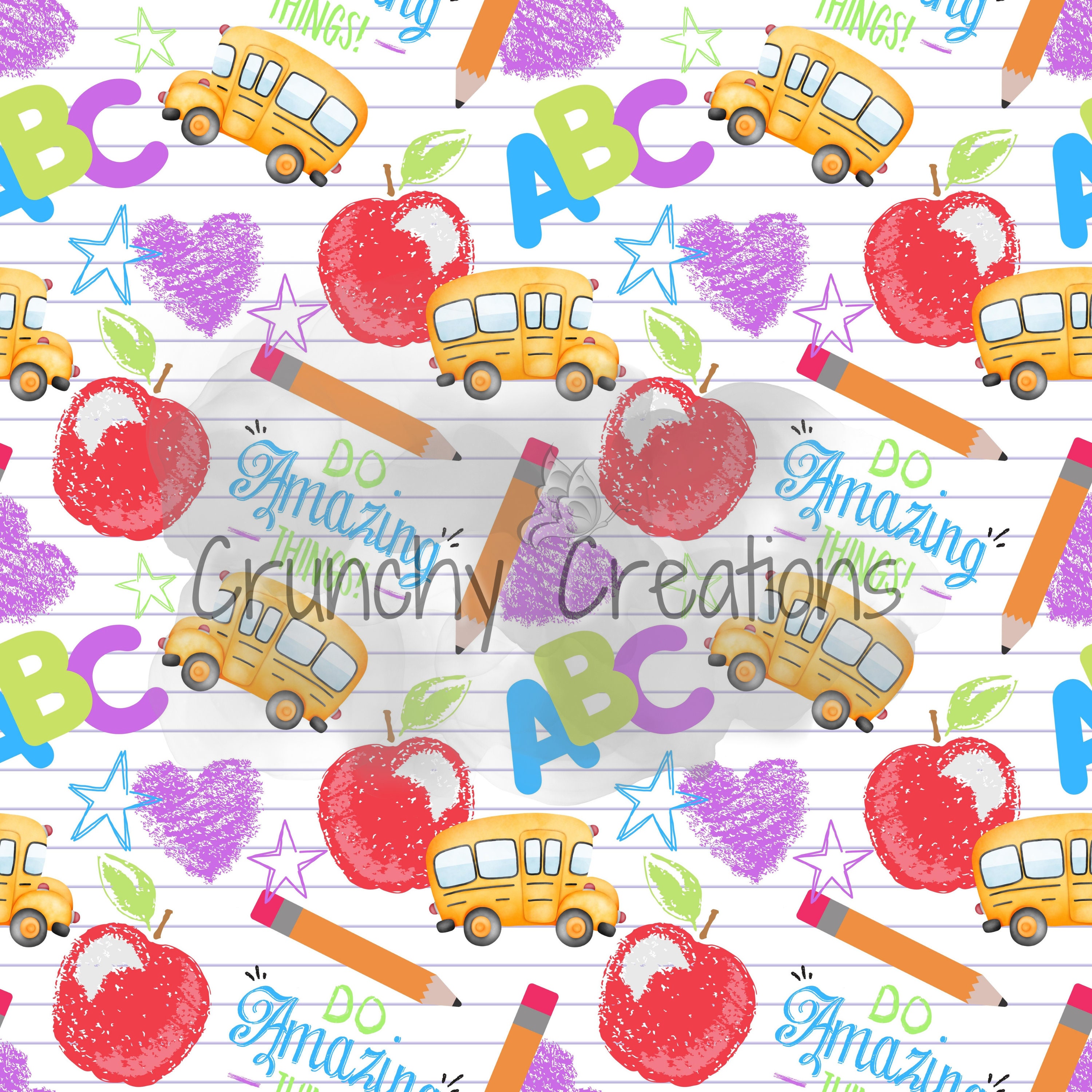 Back to School Seamless Pattern Elementary School Gift - Etsy
