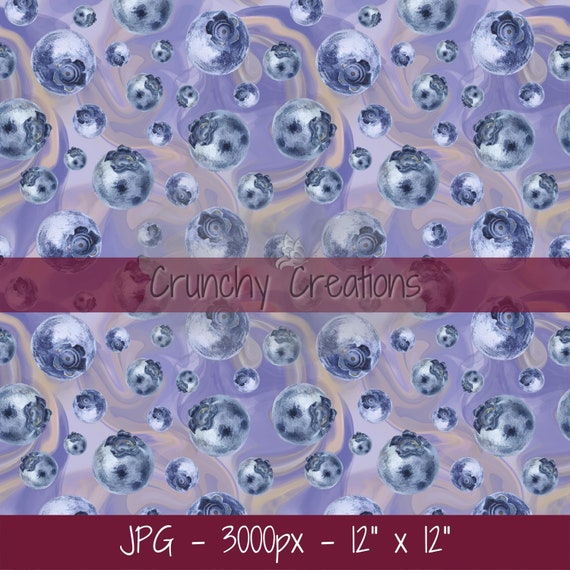 Blueberry Digital Paper Seamless Files for Fabric Fruit - Etsy