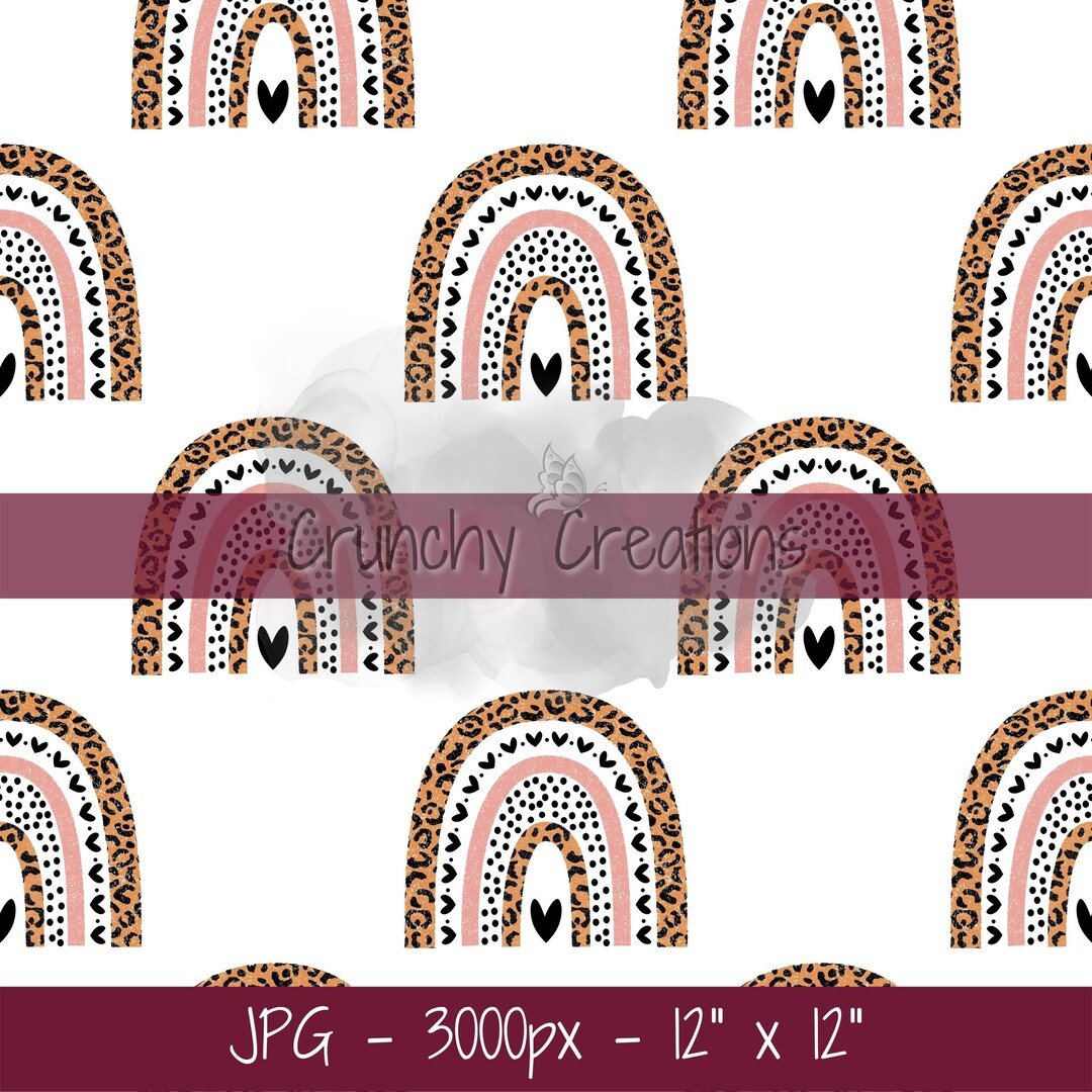 Cheetah Rainbow Design, Boho Leopard Rainbow, Seamless Files for Fabric ...