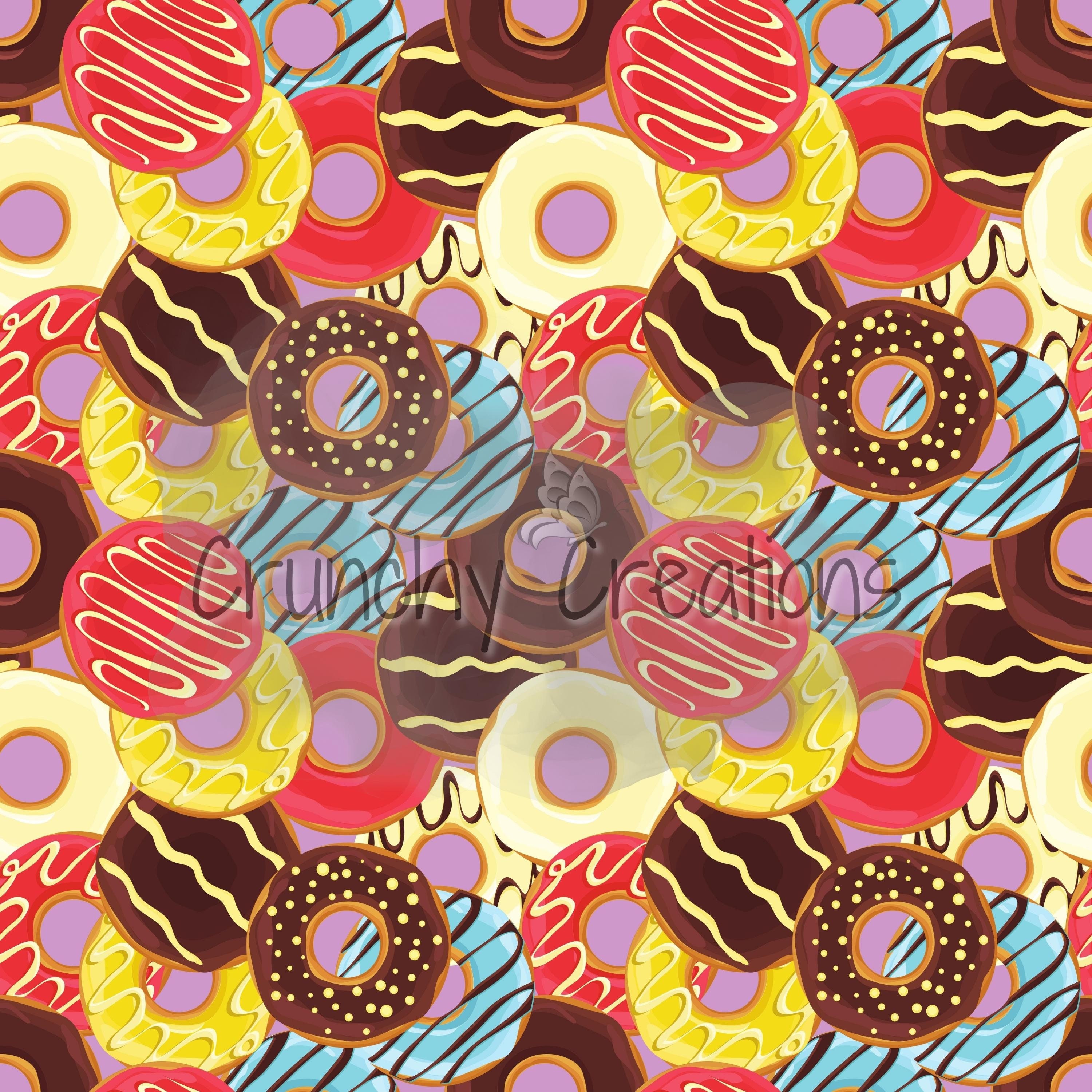 Donut Digital Paper, Seamless Files for Fabric, Two Sweet Birthday ...