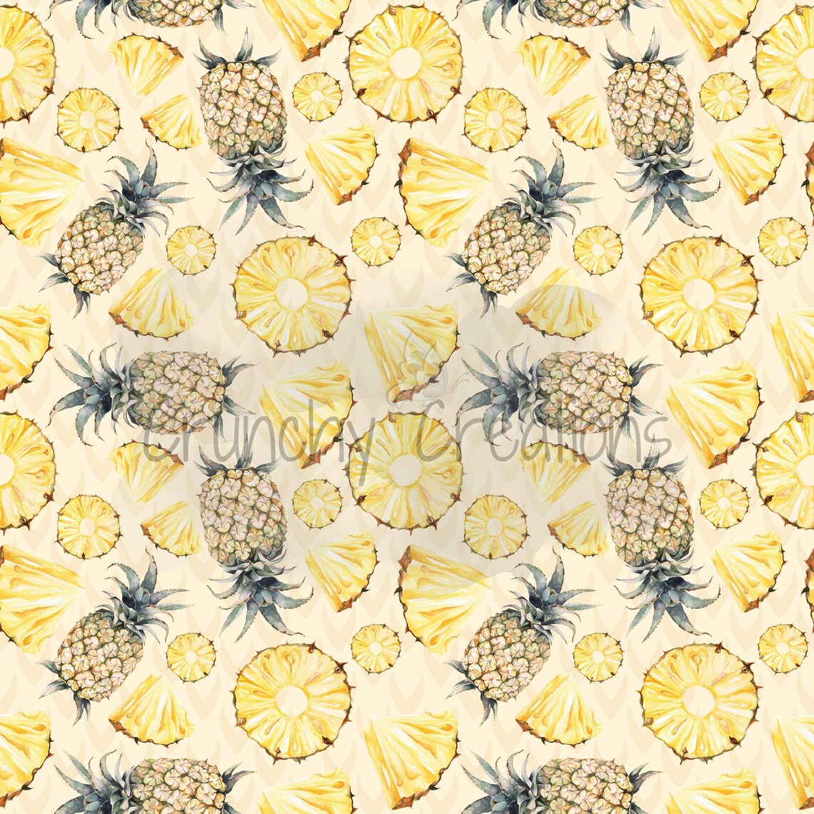 Pineapple Digital Paper, Seamless Files for Fabric, Tropical Fruit ...