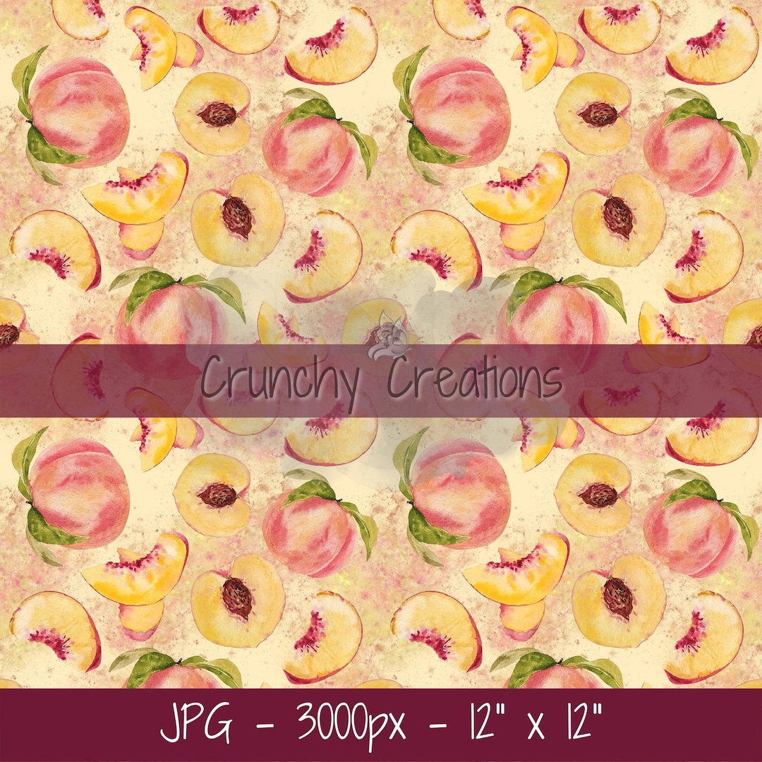 Peaches Digital Paper, Seamless Files for Fabric, Peaches and Cream Art ...
