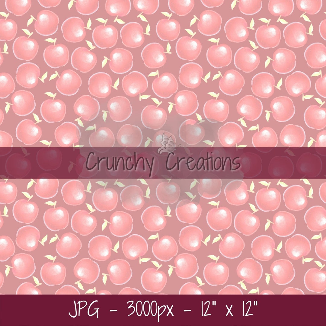 Red Apple Digital Paper Fruit Seamless Pattern Back to - Etsy