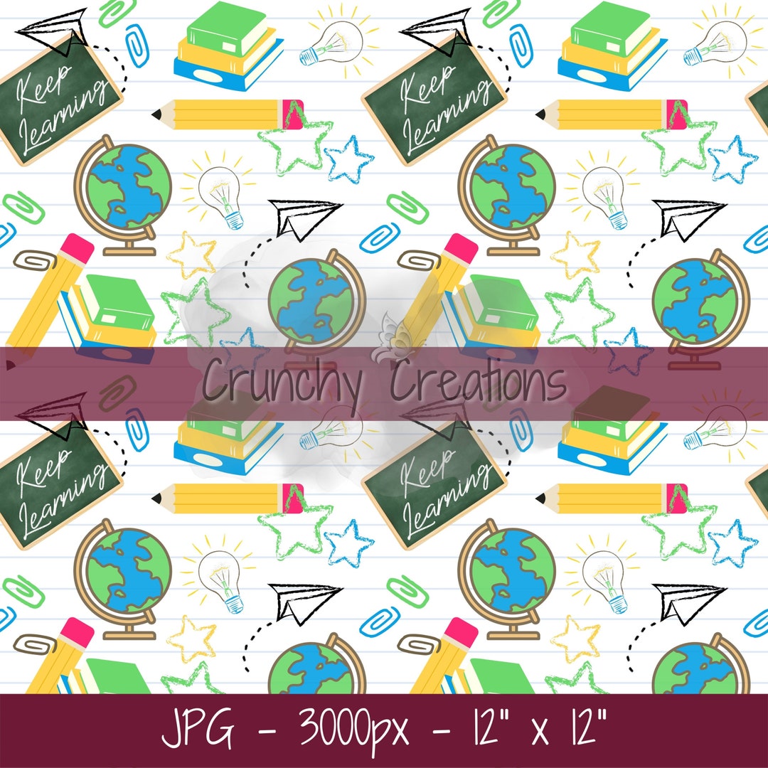 Back to School Seamless Pattern, Elementary School Gift, Repeating ...