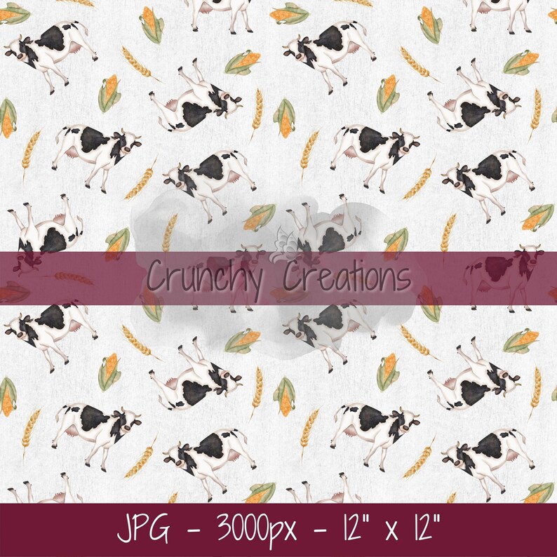 Cow Digital Paper, Seamless Files for Fabric, Farmhouse Printable Wall ...