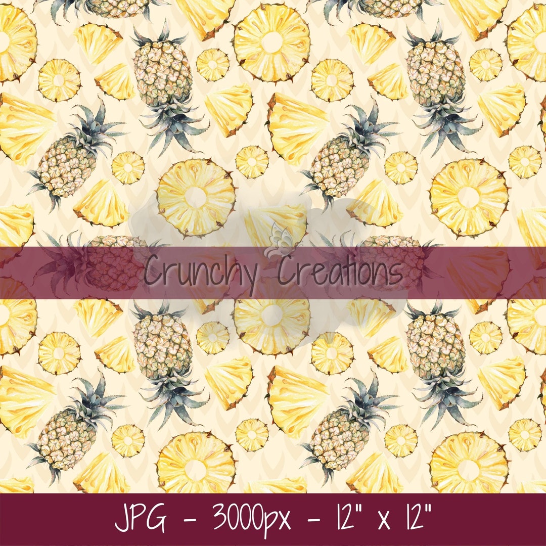 Pineapple Digital Paper, Seamless Files for Fabric, Tropical Fruit ...