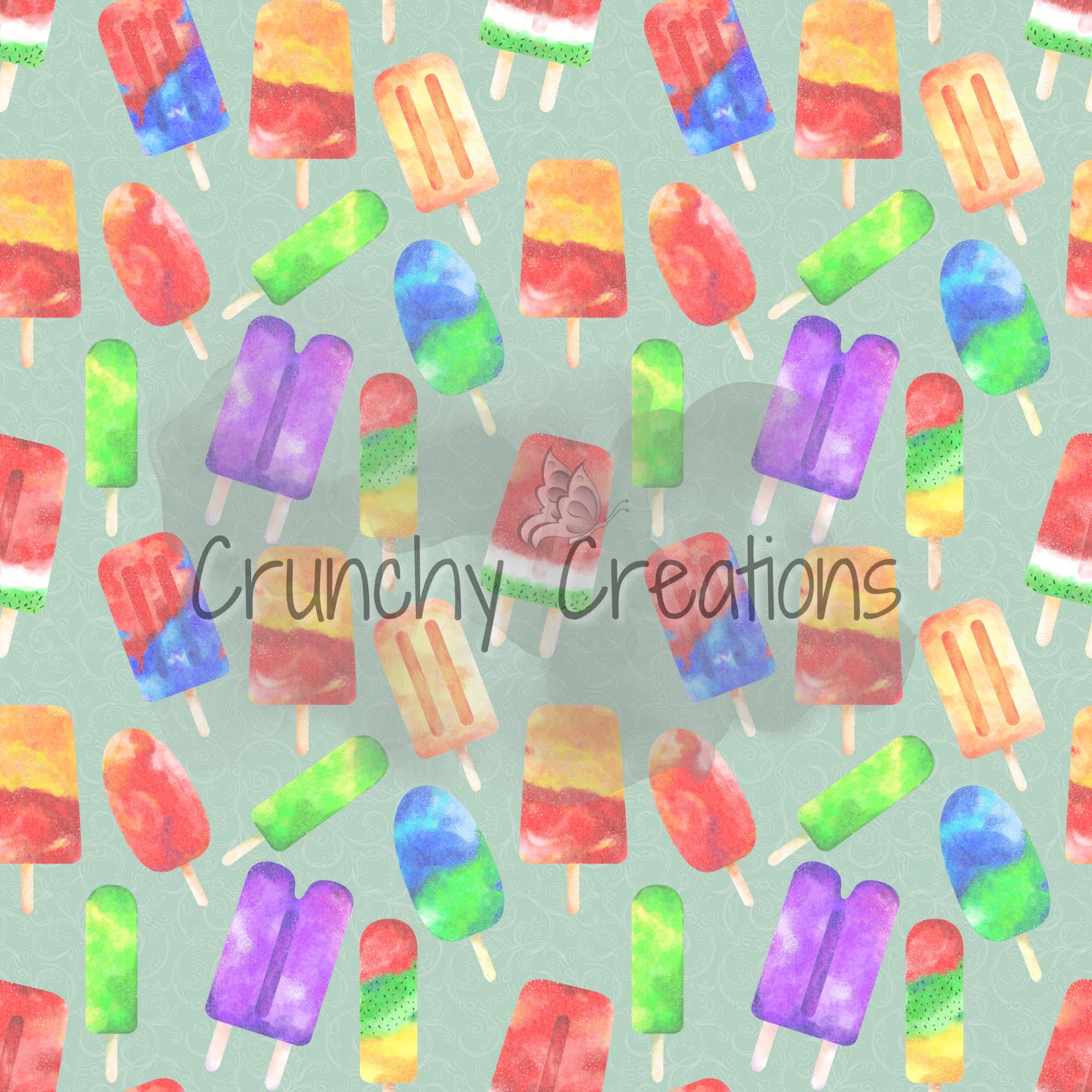 Fun Summer Popsicle Digital Paper, Rainbow Popsicle Designs, Seamless ...