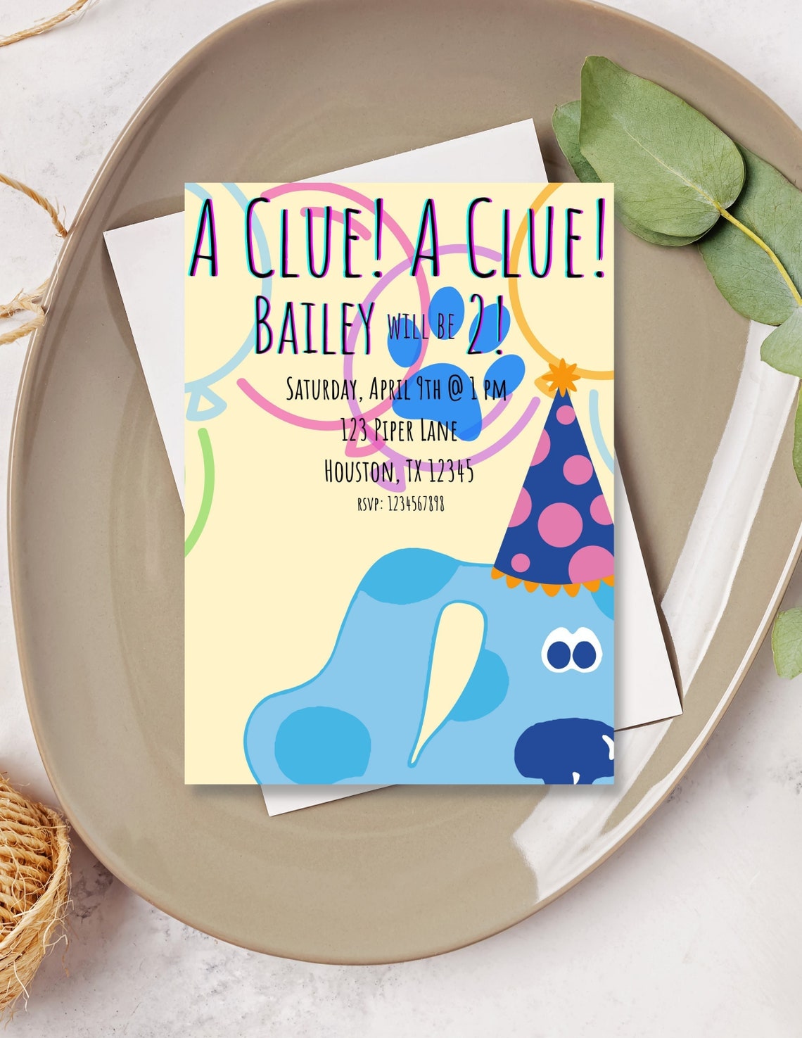 Blue's Clues Party Invitation, Custom Boy/girl Blues Clues Invite ...