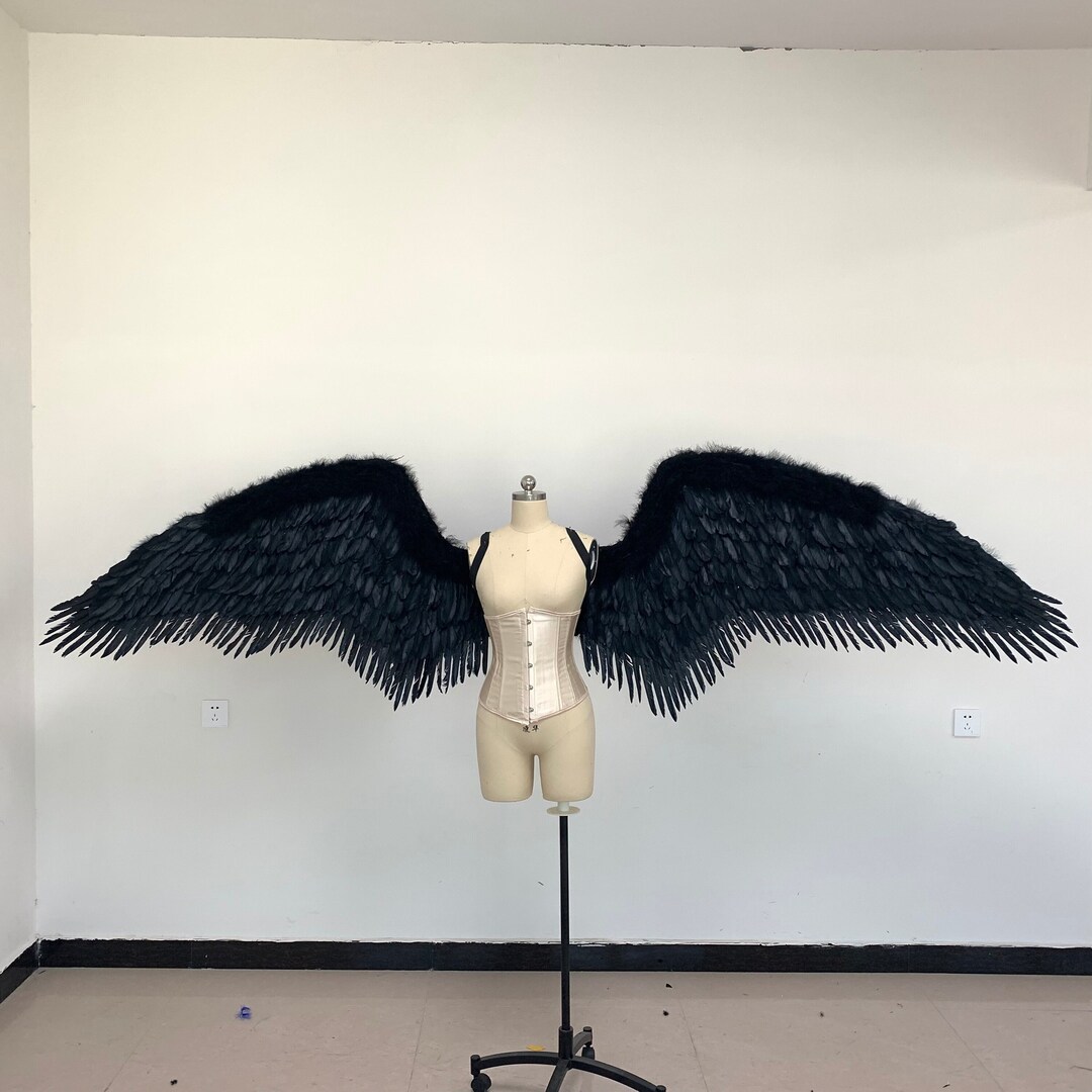 Fallen Angel Wings Costume Devil Feathers for Photography Photoshoot ...
