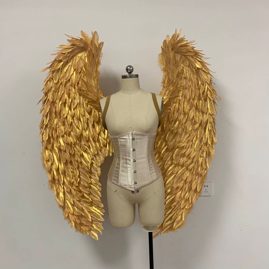 Golden Angel Wings Costume From Feathers Photography Photoshoot Cosplay ...