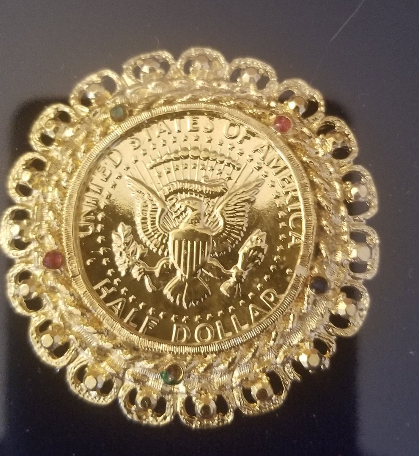 JFK Commemorative Coin Set: 24K Gold, Rubies, Emeralds, Sapphires - Etsy