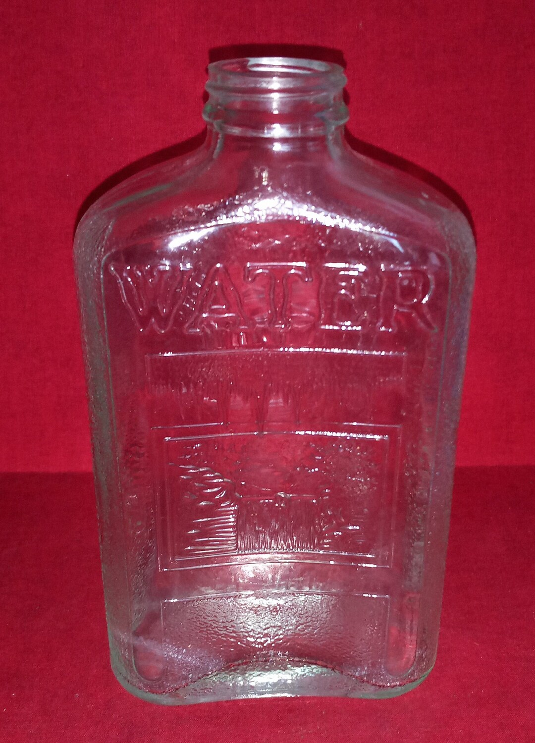 Vintage Hemingray Clear Glass Water Bottle 14 Bottle Embossed 1 QT ...