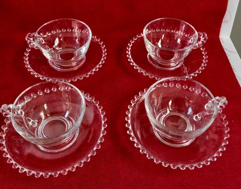 Vintage Imperial Glass Candlewick Tea Cup and Saucer (10) - Etsy