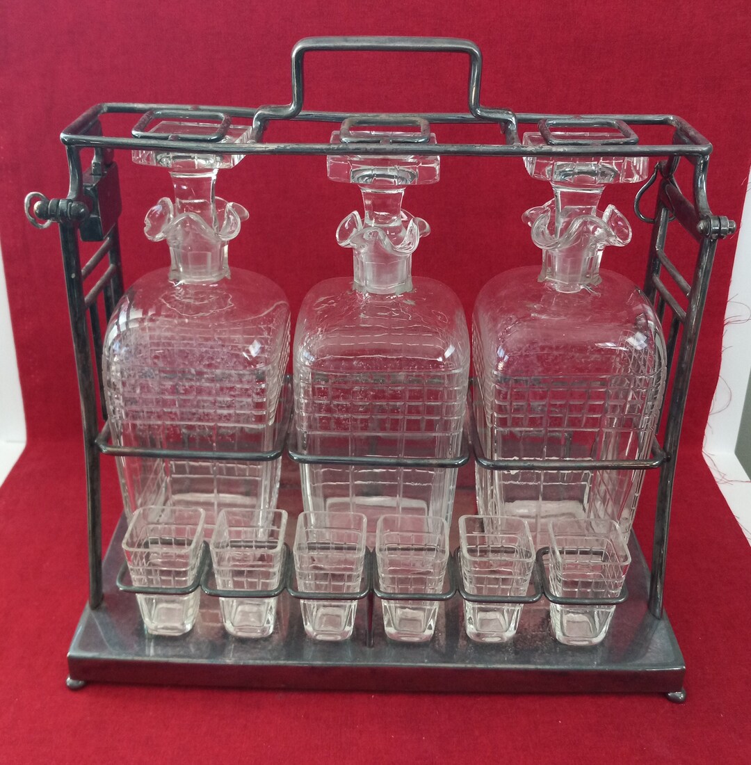 Vintage Silver Plate Portable Tantalus With Key Lock ( Key Included) - Etsy