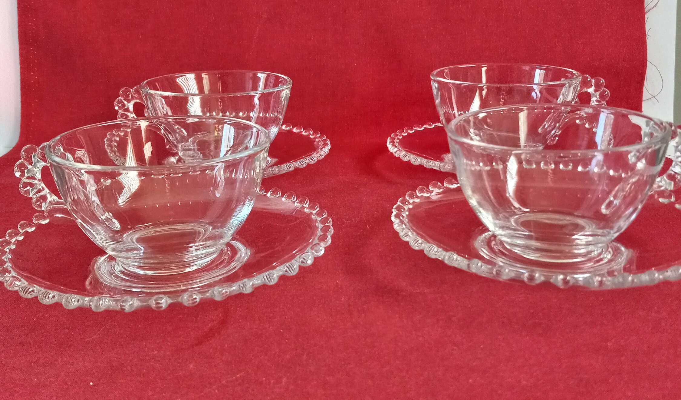 Vintage Imperial Glass Candlewick Tea Cup and Saucer (10) - Etsy