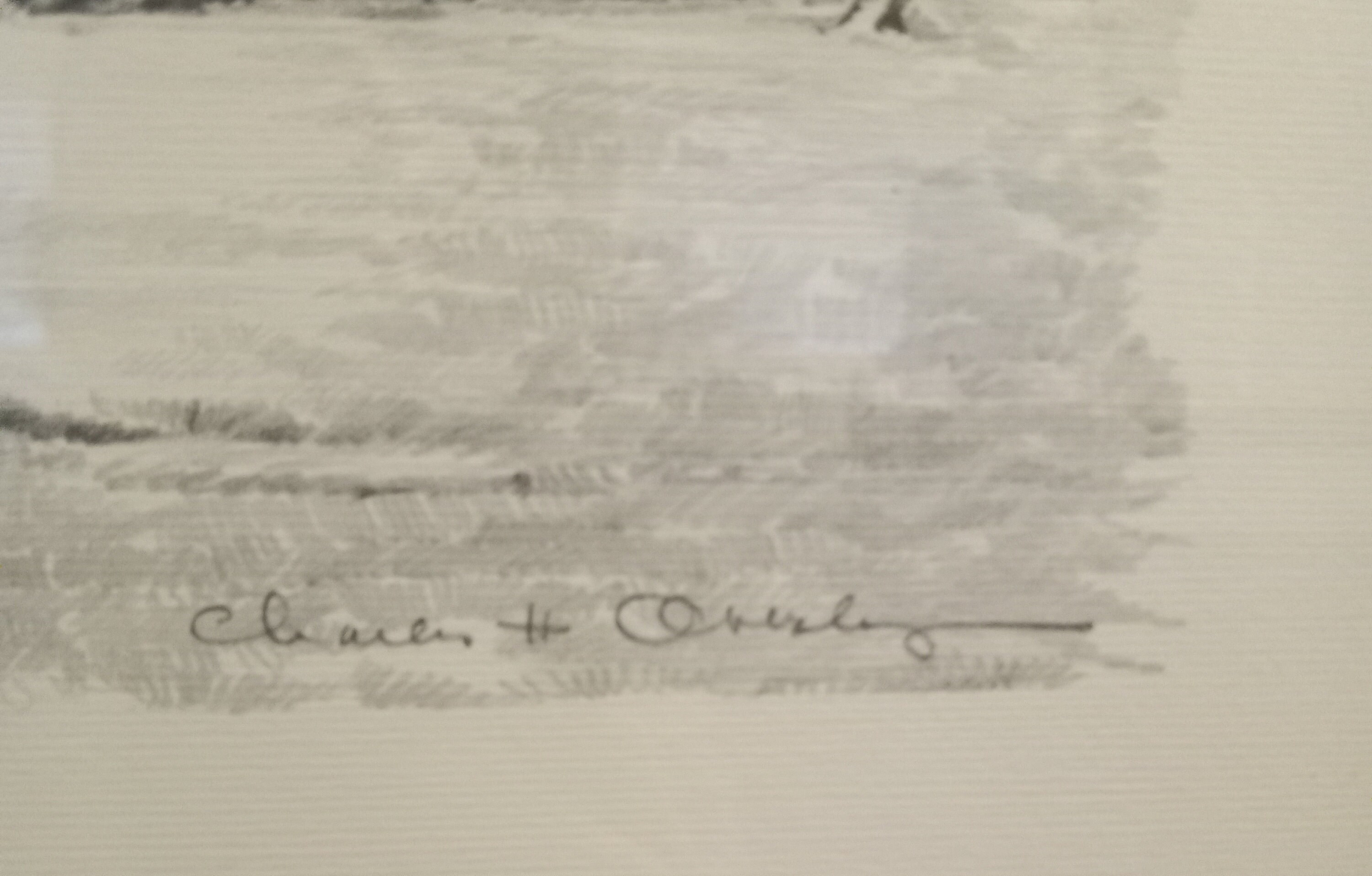 Charles H Overly, "the Capital" Williamsburg Pencil Sketch Print With ...