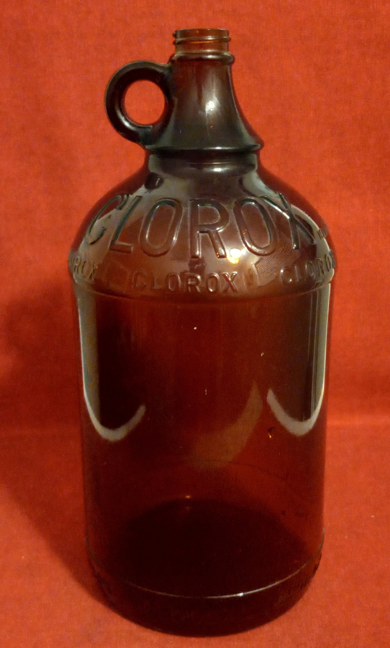Vintage Clorox 1/2 Gallon Brown Glass Bottle Embossed One Finger - Etsy