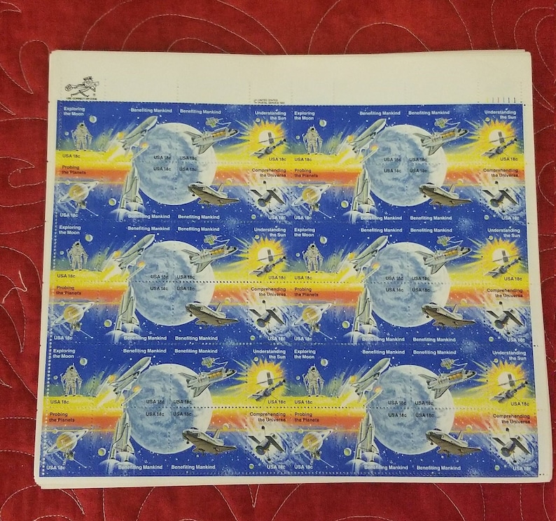 Achievements in Space US Stamps - Full Sheet of 48, Mint Condition - Etsy