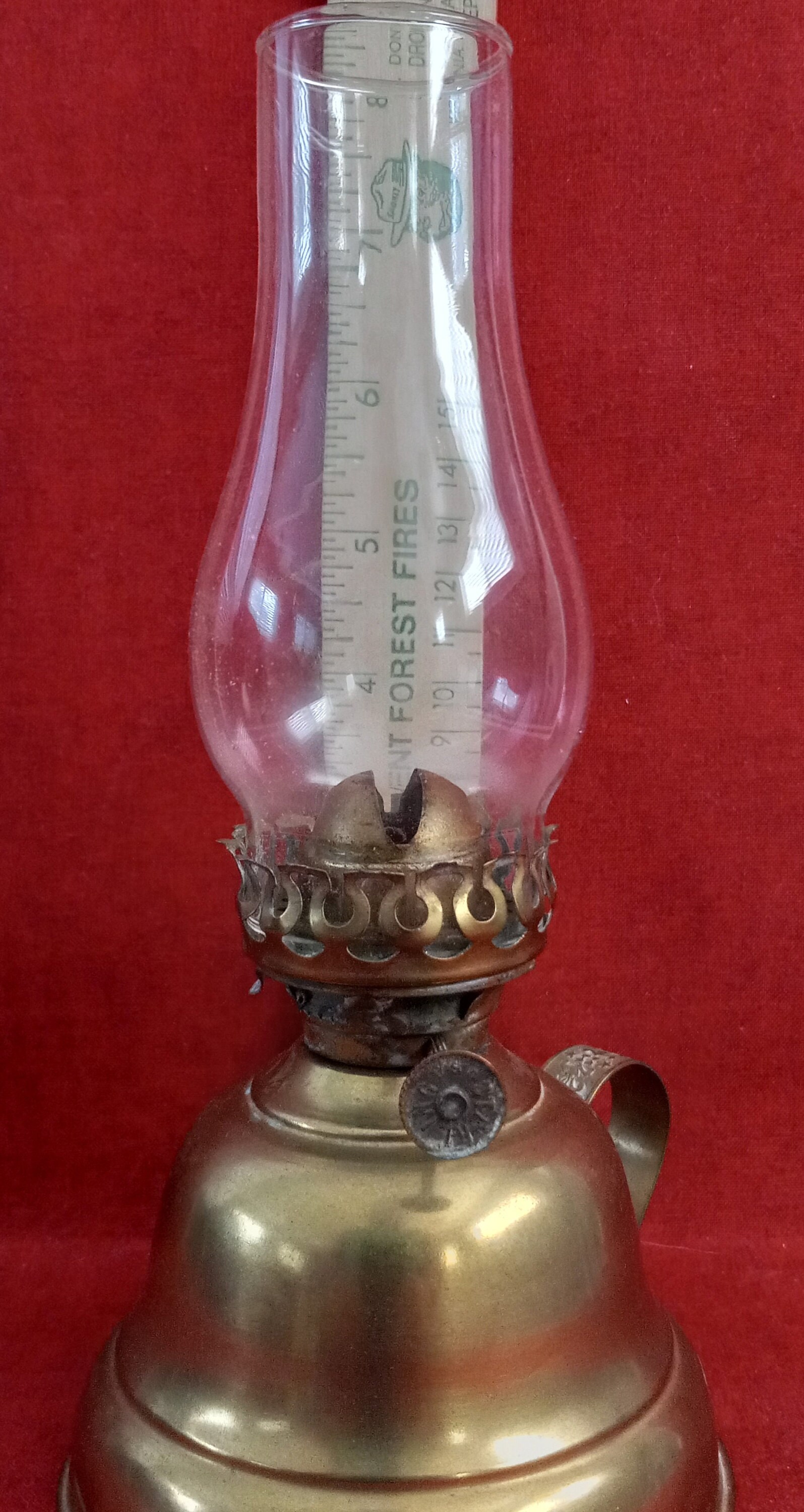 Vintage Small Brass Oil Lamp and Chimney, 1950s Sterling Made in USA ...