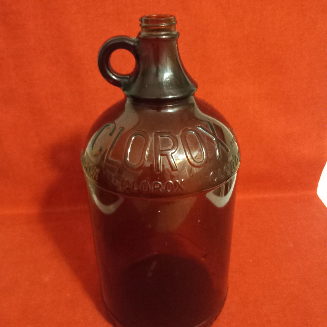 Vintage Clorox 1/2 Gallon Brown Glass Bottle Embossed One Finger - Etsy